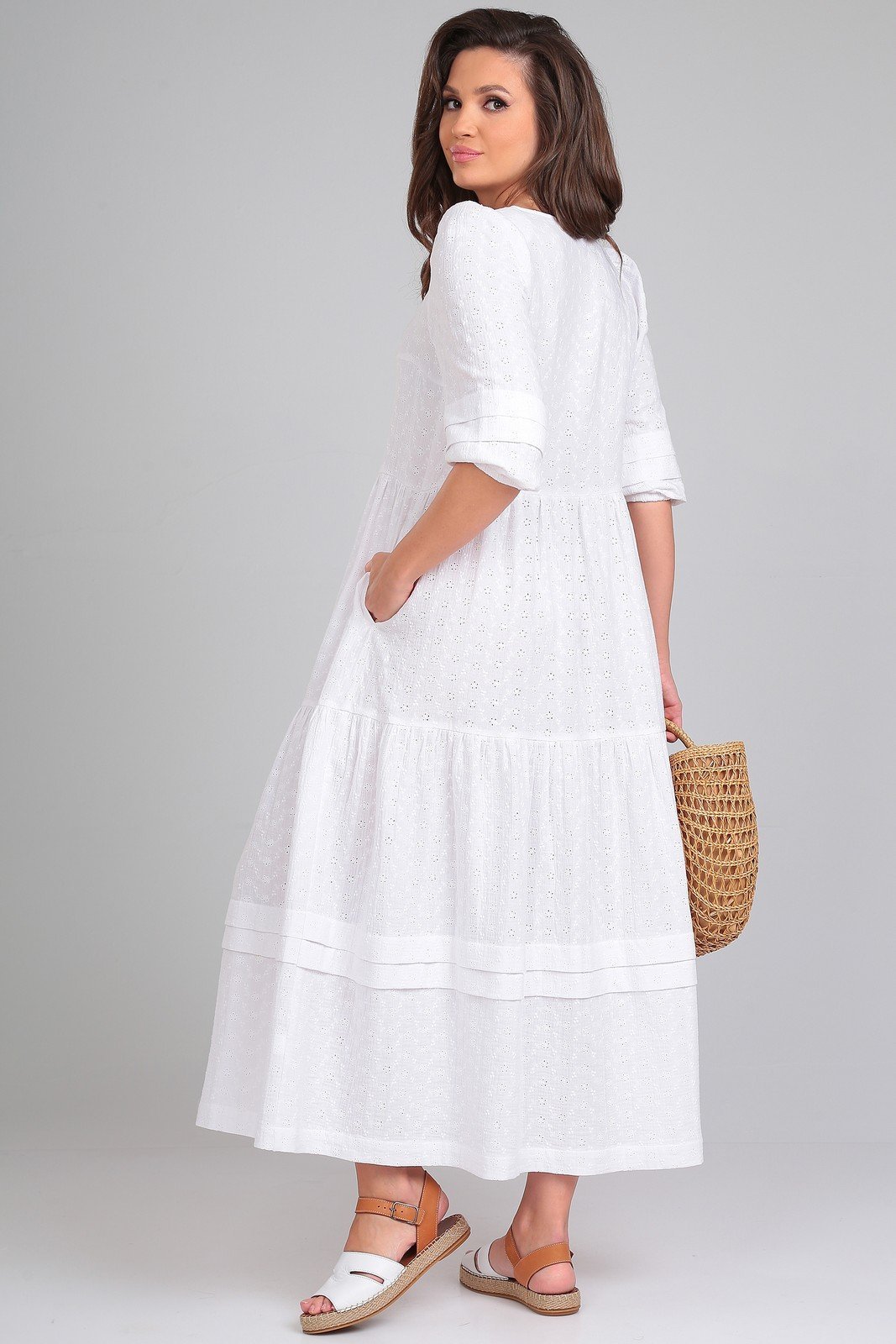 Платье 13273 белый LeNata купить в интернет магазине Велесмода